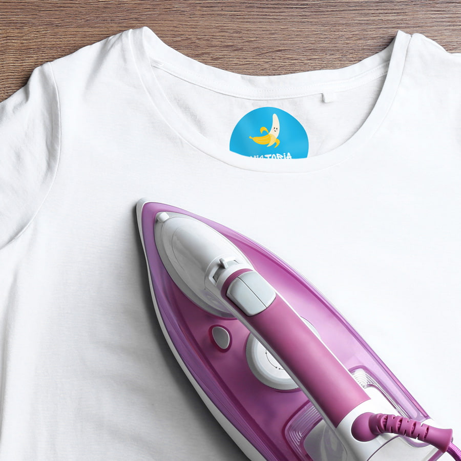 15 Round iron-on labels for clothes | StickerKid