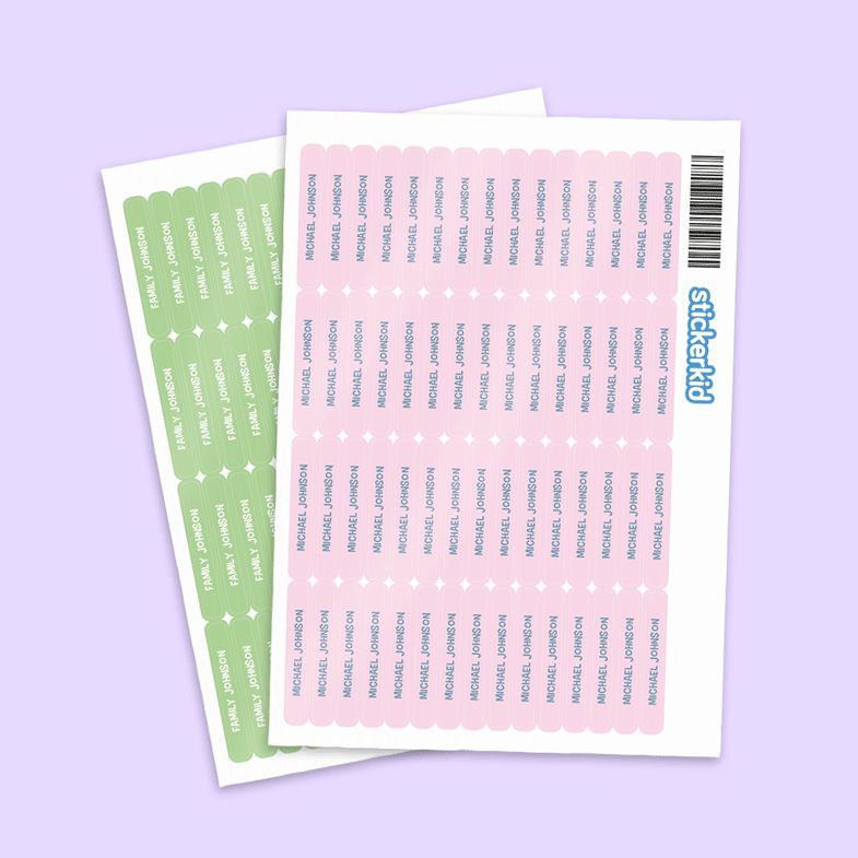 StickerKid: Name Tags Labels | Small Stickers | Kids name sticker ...